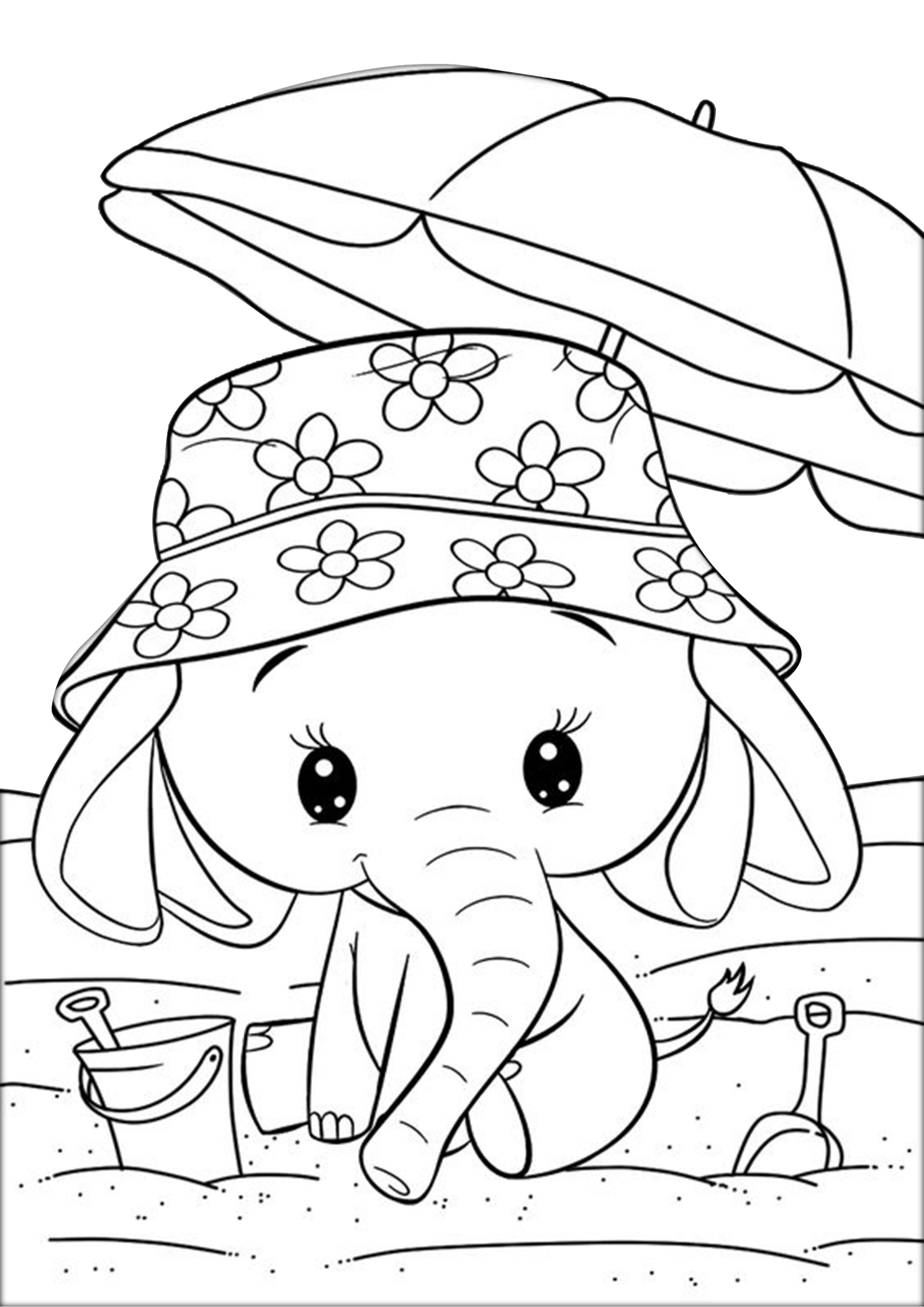 Very Cute adorable Little Elephant Coloring Pages - Print Color Craft Very Cute adorable Little Elephant Coloring Pages - Print Color Craft
