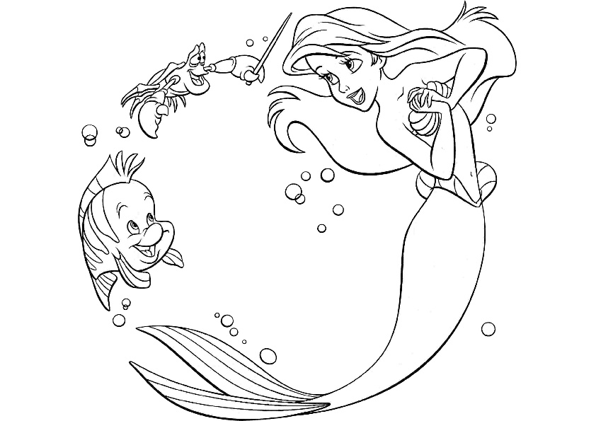 Disney Princess Ariel The Little Mermaid Coloring Pages Print Color Craft