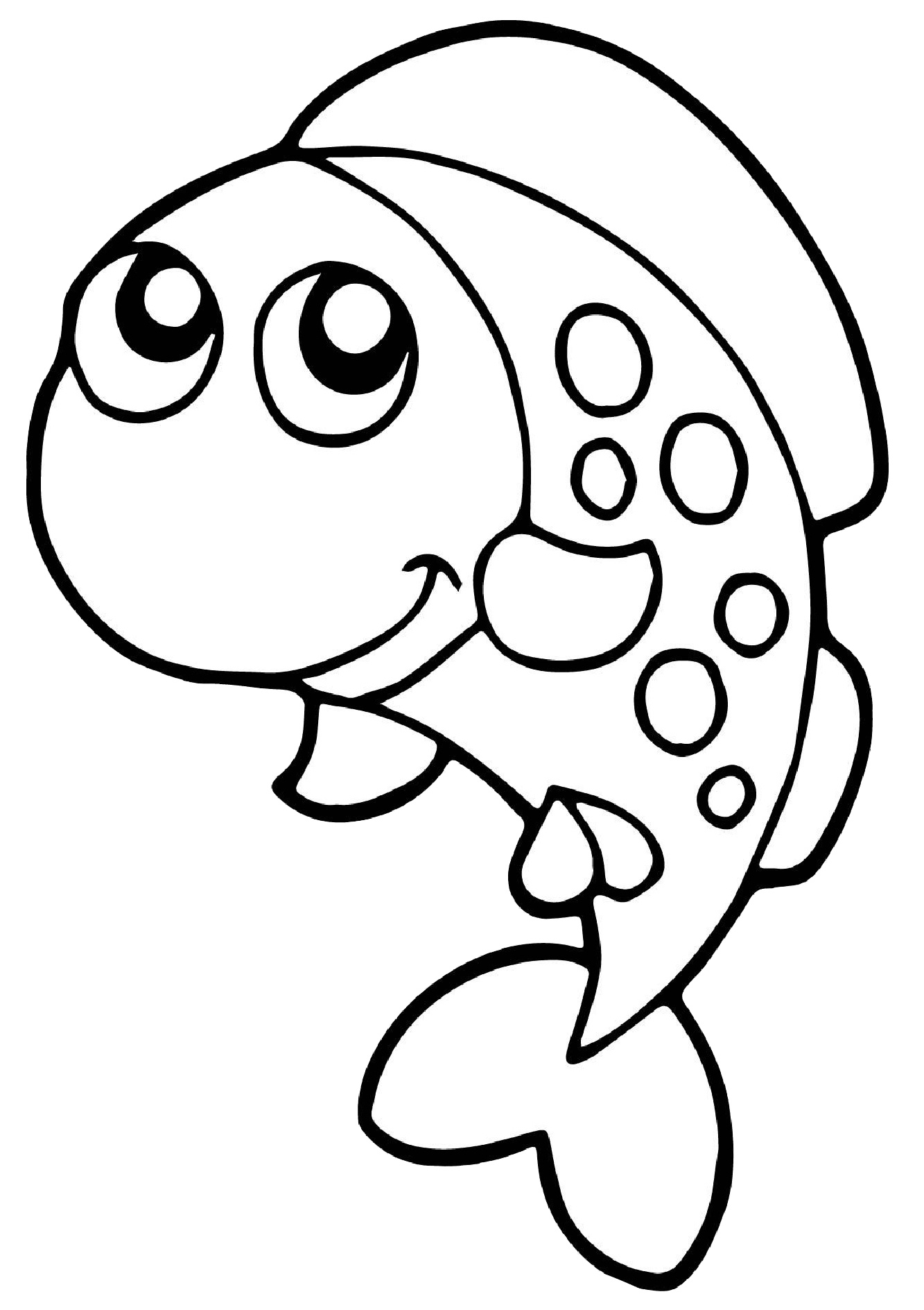 Easy To Draw And Color Fish Coloring Pages For Preschool Toddlers Print Color Craft